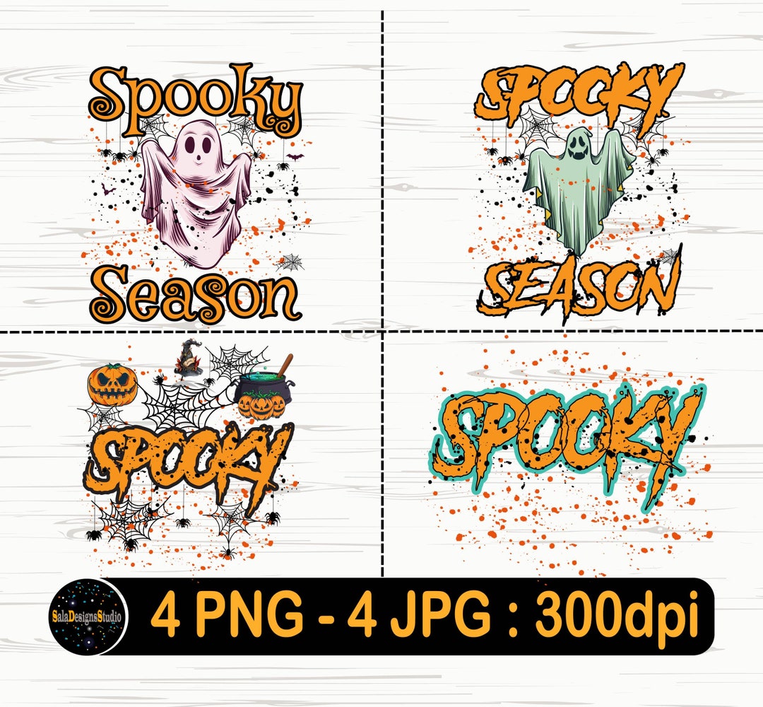 Spooky Season Bundle Png, Spooky Shirt PNG, Halloween, Cute Ghost Png ...