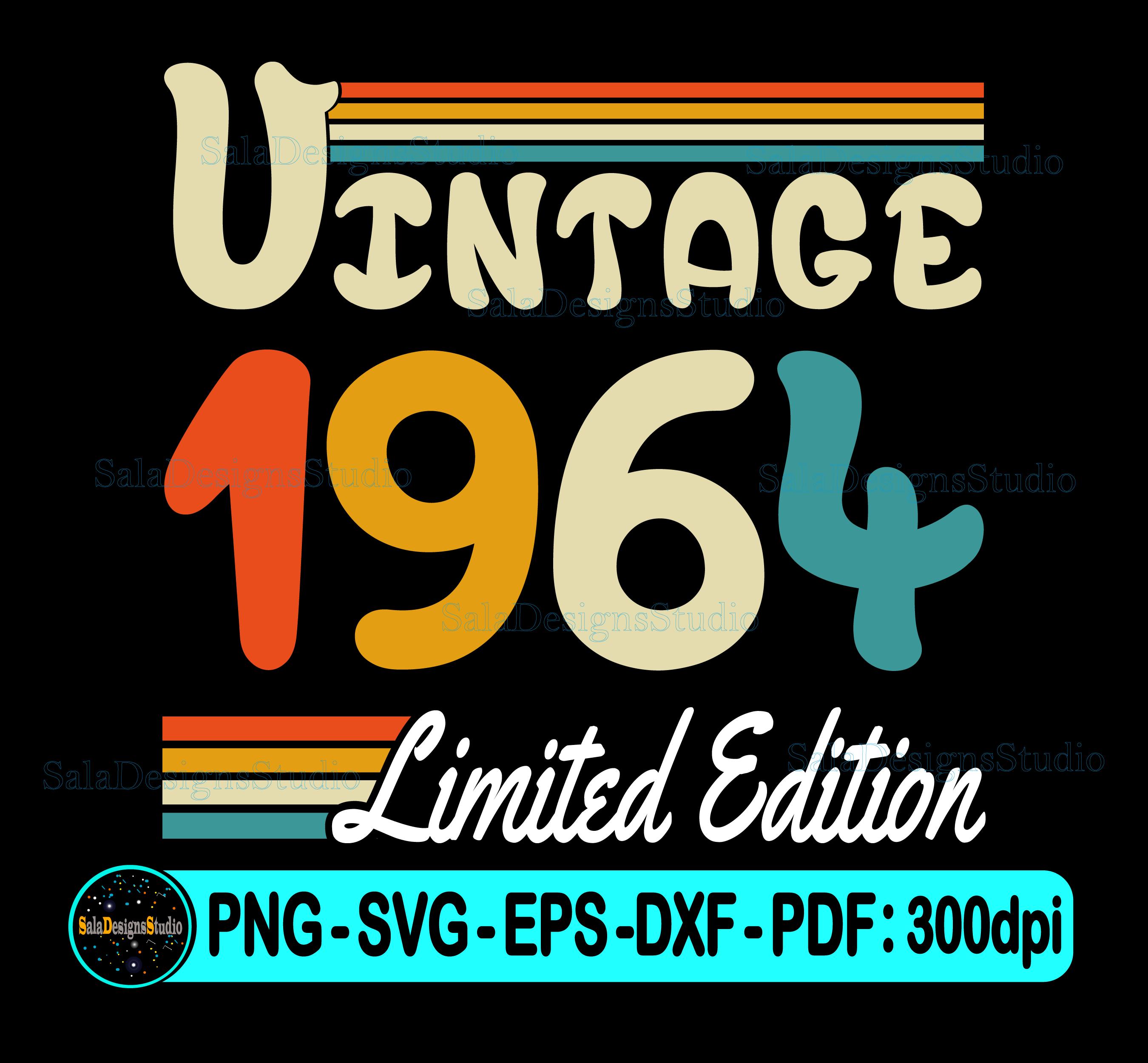 60th Birthday Svg, Vintage 1964 Svg Png, 1964 Shirt Svg, 1964 Birthday ...