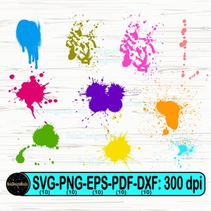 Paint Splatter SVG Bundle, Paint Splats Png Svg, Paint Splatter Cricut ...