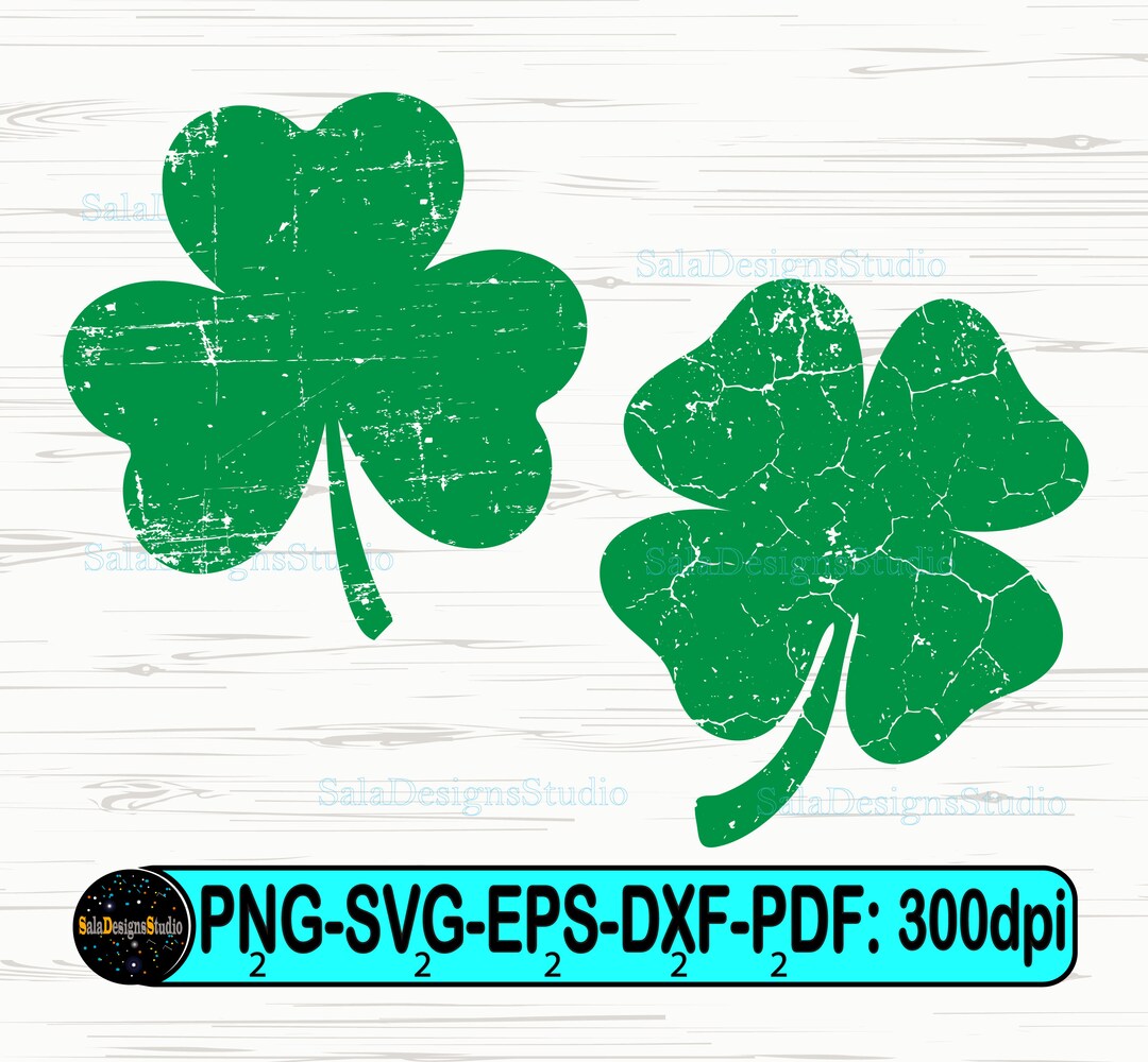 Distressed Clover Svg, Green St.patrick’s Day Svg, Lucky Shamrock Svg ...