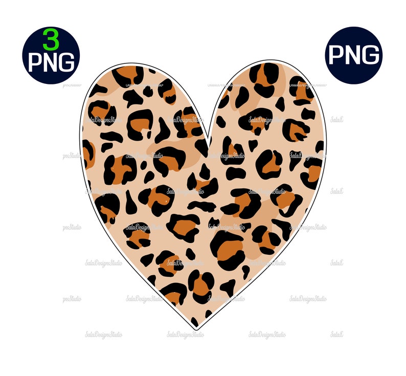 Leopard Print Heart Png Cheetah Print Swirl Heart Leopard - Etsy