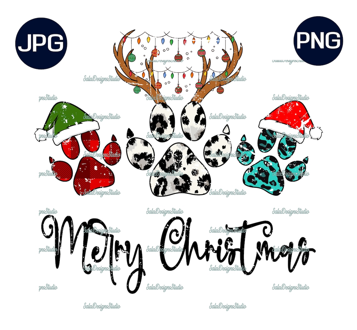 Merry Christmas Paws PNG Paws With Santa Hat Png Paw Prints - Etsy UK
