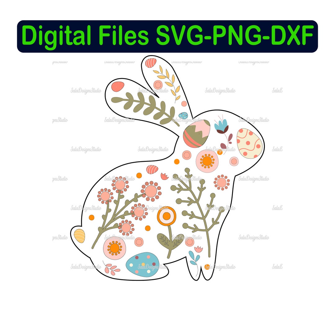 Easter Shirt Svg, Spring Rabbit Svg Png, Easter SVG Dxf, Floral Bunny ...