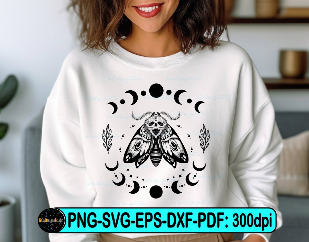Boho Moth SVG, Moth Svg, Magic Illustration Svg, Moon Moth Svg ...