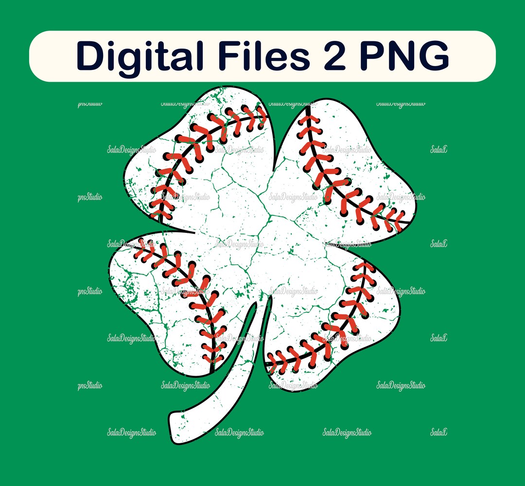 St. Patrick's Png, Baseball Distressed Shamrock Png, Patrick's Day Png ...