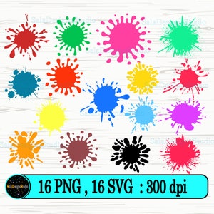 Paint Splatter SVG Bundle, Paint Splats Png Svg, Paint Splatter Cricut ...