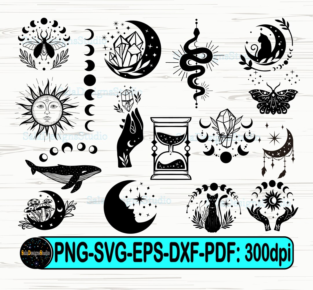 Mystical Svg, Celestial Svg Bundle, Magic and Celestial SVG, Witchcraft ...