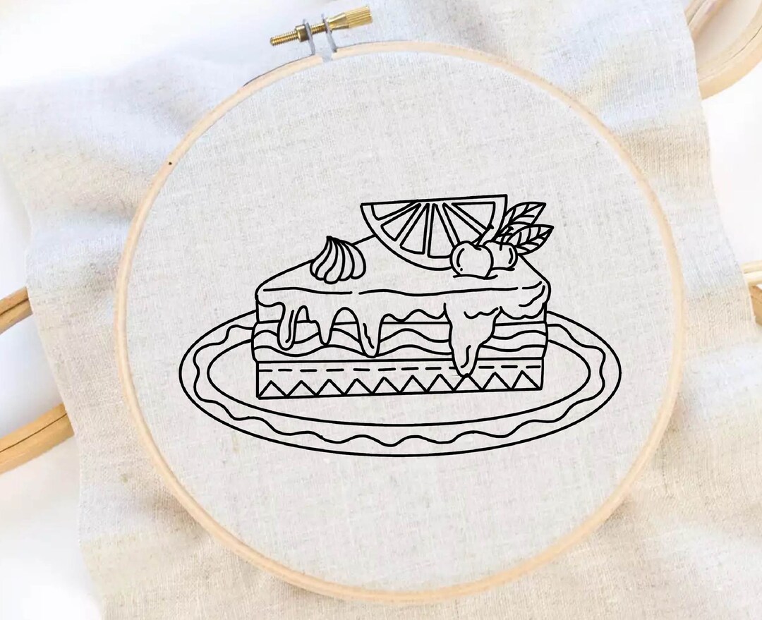 Cake Embroidery Pattern Cake Sampler Hand Embroidery Food Embroidery ...