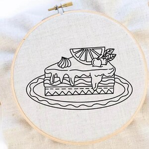 Cake Embroidery Pattern Cake Sampler Hand Embroidery Food Embroidery ...