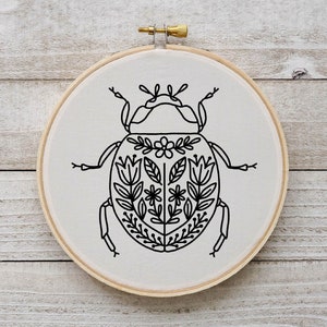 Scarab Beetle Embroidery Pattern Flower Beetle Embroidery Pattern ...