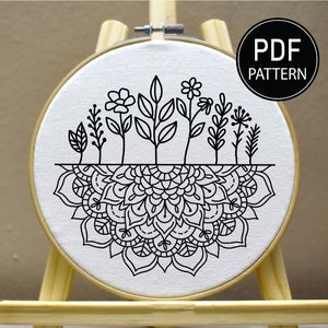 Flower Mandala Embroidery Pattern Mandala Art Embroidery Pattern Floral ...