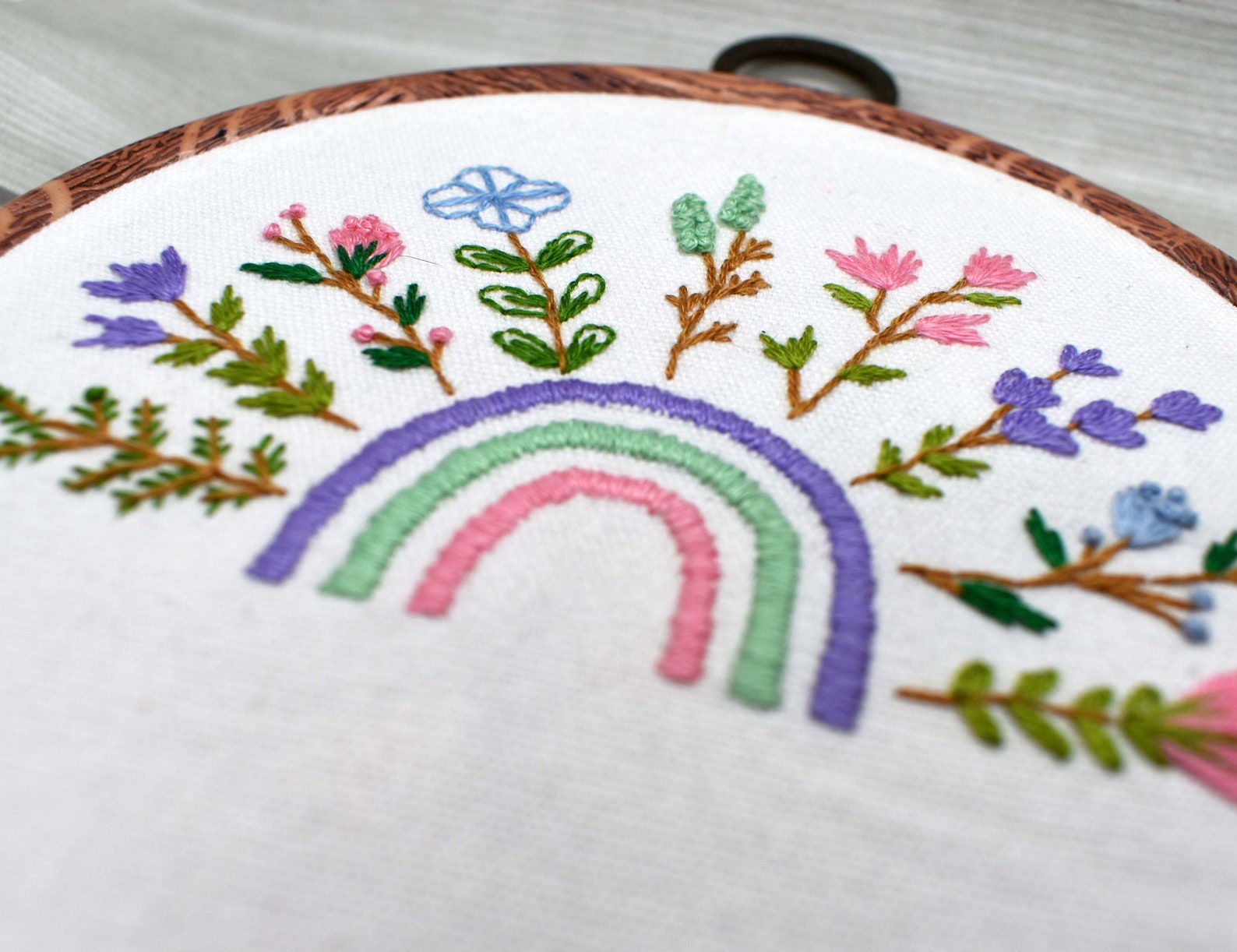 Rainbow Flowers Embroidery Pattern Rainbow Embroidery Pattern - Etsy