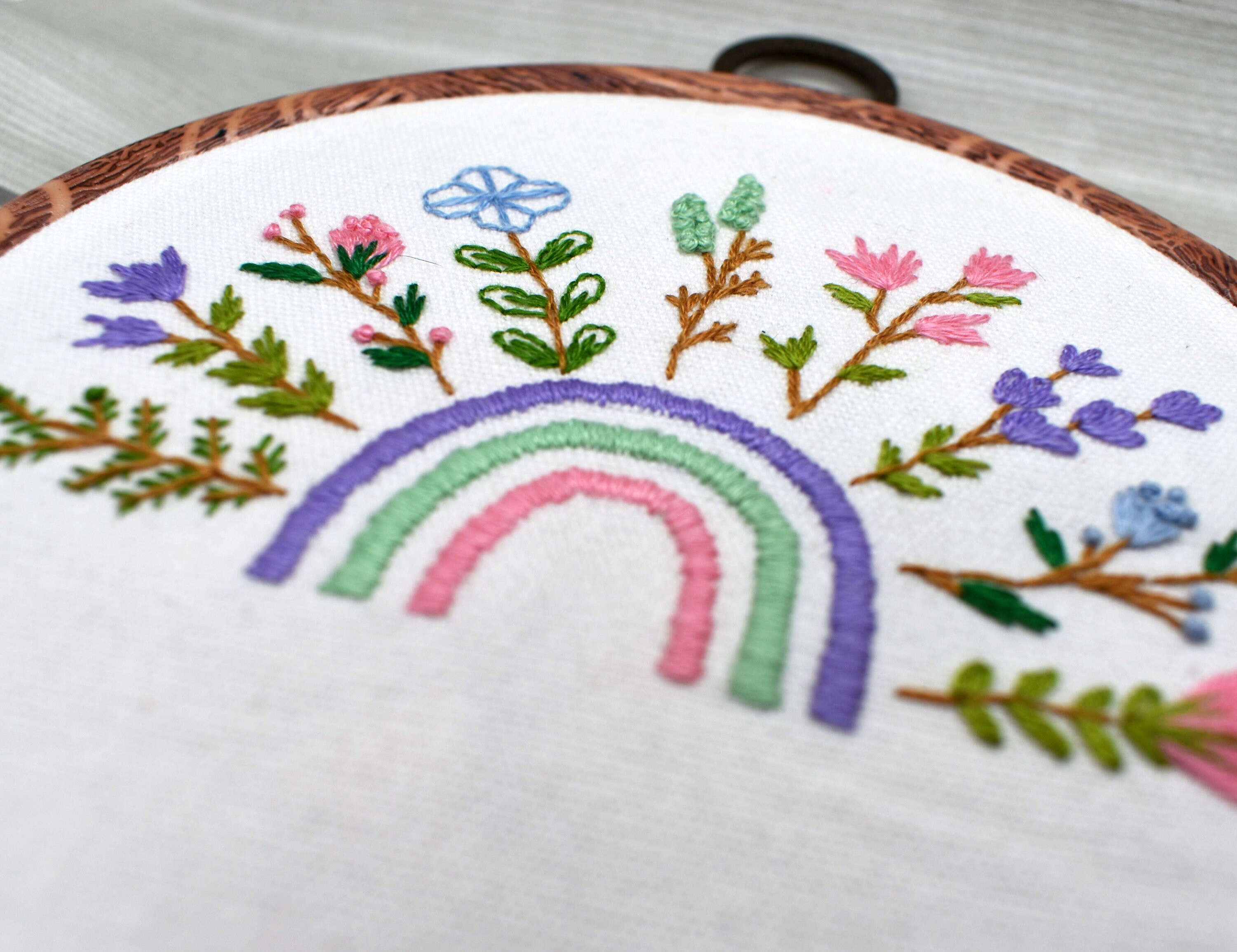 Rainbow Flowers Embroidery Pattern Rainbow Embroidery Pattern - Etsy ...