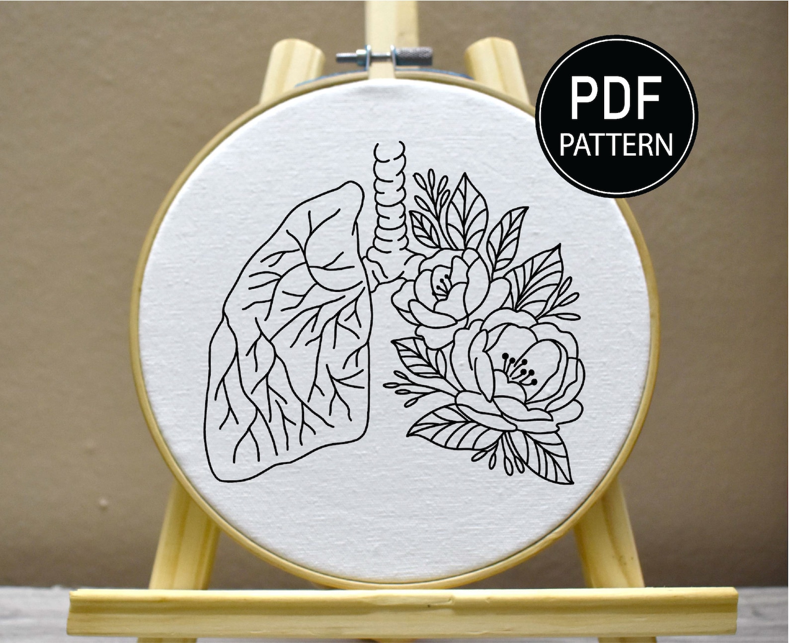 Lung Flower Embroidery Pattern Lung Embroidery Organ Embroidery Pattern ...