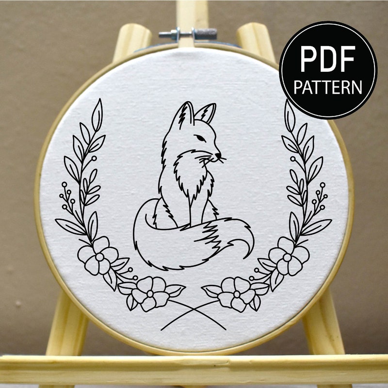 Fox Embroidery Pattern - Etsy