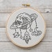 Space Embroidery Pattern Moon Embroidery Pattern Rocket Embroidery ...