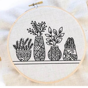 Plants Hand Embroidery Pattern Botanical Embroidery Sample Embroidery ...