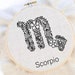 Scorpio Embroidery Pattern Zodiac Embroidery Flower Zodiac Hand ...