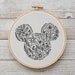 Flower Mickey Embroidery Pattern Floral Embroidery Pattern Mickey Hoop ...
