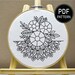 Mandala Flower Embroidery Pattern Mandala Hand Embroidery Roses and ...
