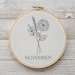 Birth Month Flower Embroidery Pattern November Flower Embroidery ...