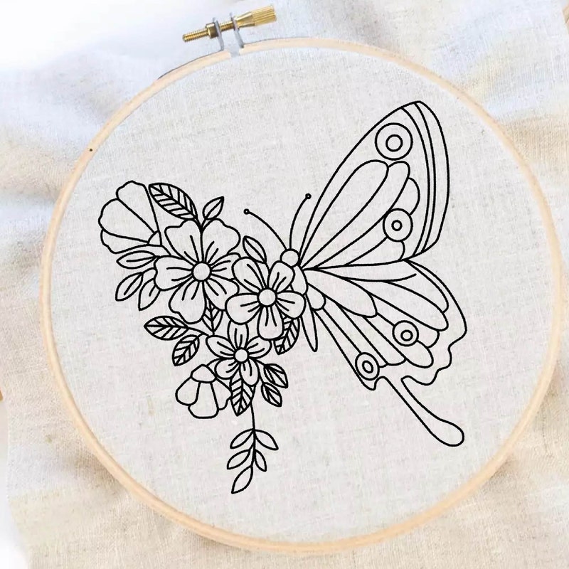 Butterfly Embroidery - Etsy