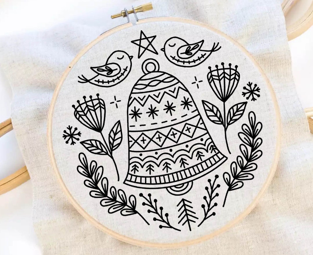 Jingle Bells Embroidery Pattern Christmas Sampler Embroidery Christmas ...