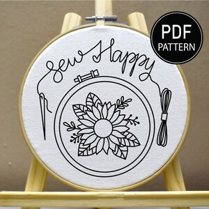 Sew Happy Embroidery Pattern Sewing Embroidery Pattern Sewing Room ...