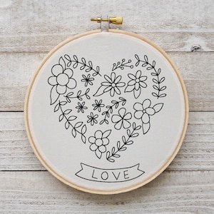 LOVE Flower Embroidery Pattern ,LOVE Patten Embroidery ,flower ...