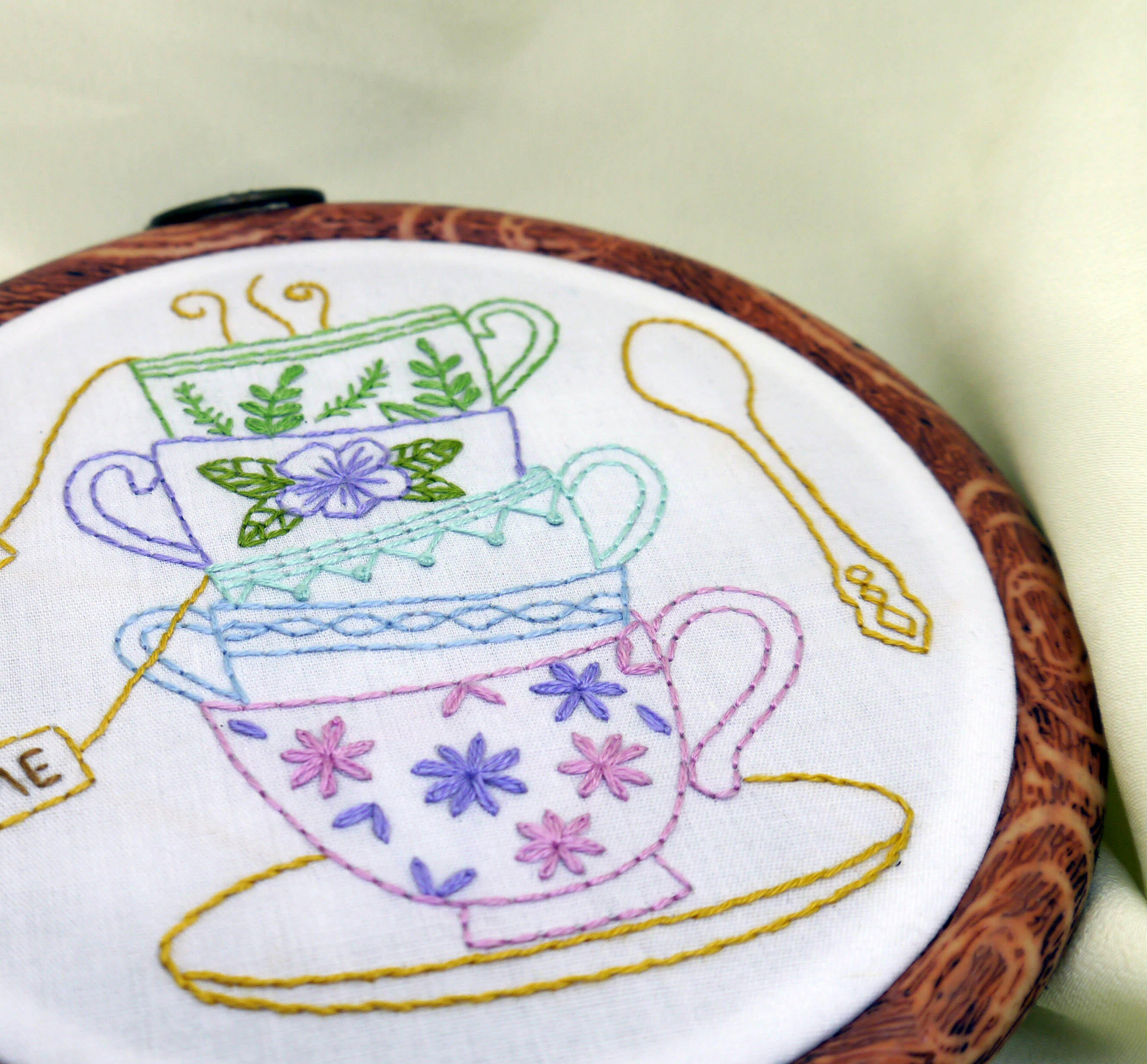 Tea Time Embroidery Pattern Tea Party Embroidery Kit Tea Cup - Etsy
