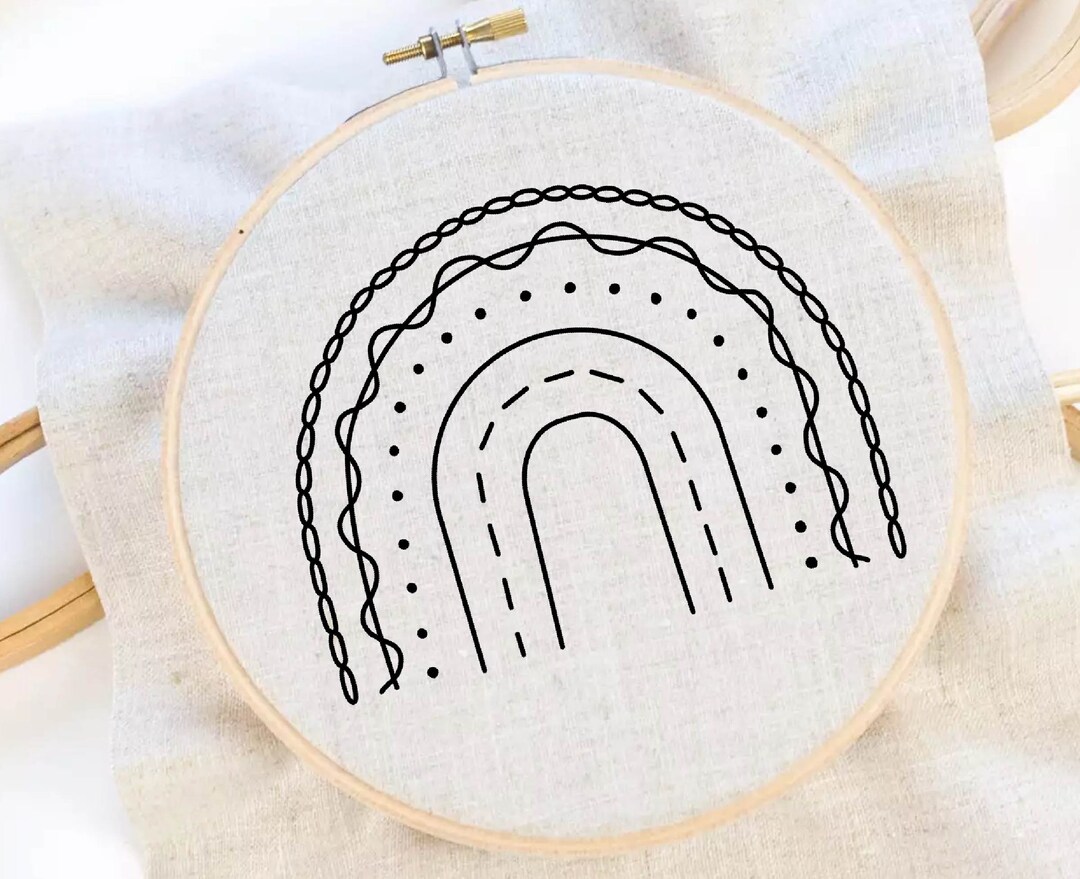 Rainbow Embroidery Pattern Boho Embroidery Boho Rainbow Hand Embroidery ...