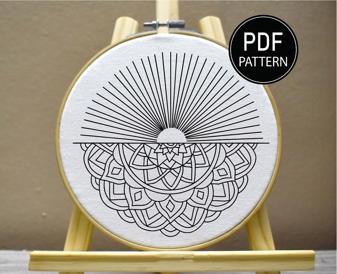 Mandala Embroidery Pattern Line Art Hand Embroidery Pattern - Etsy