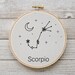 Scorpio Embroidery Pattern Zodiac Embroidery Flower Zodiac Sign Hand ...