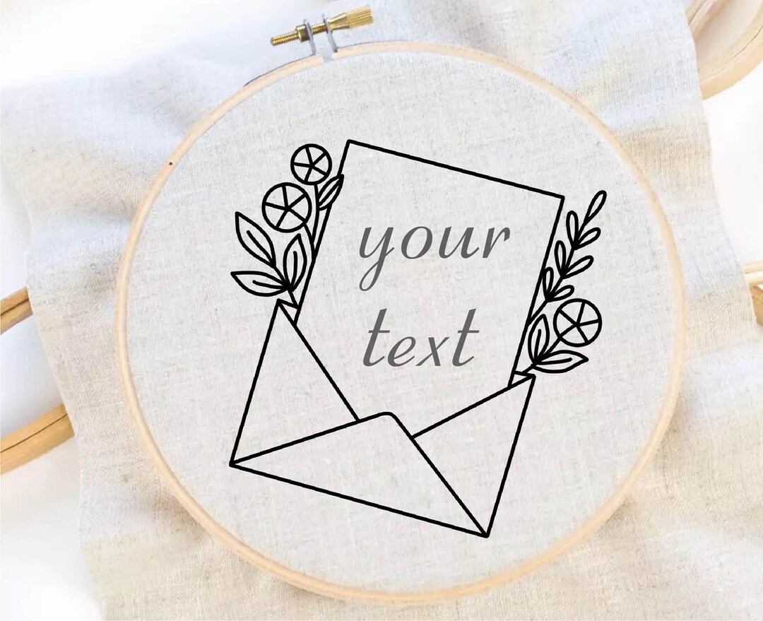 Flower Embroidery Pattern Custom Embroidery Pattern Envelope Embroidery ...