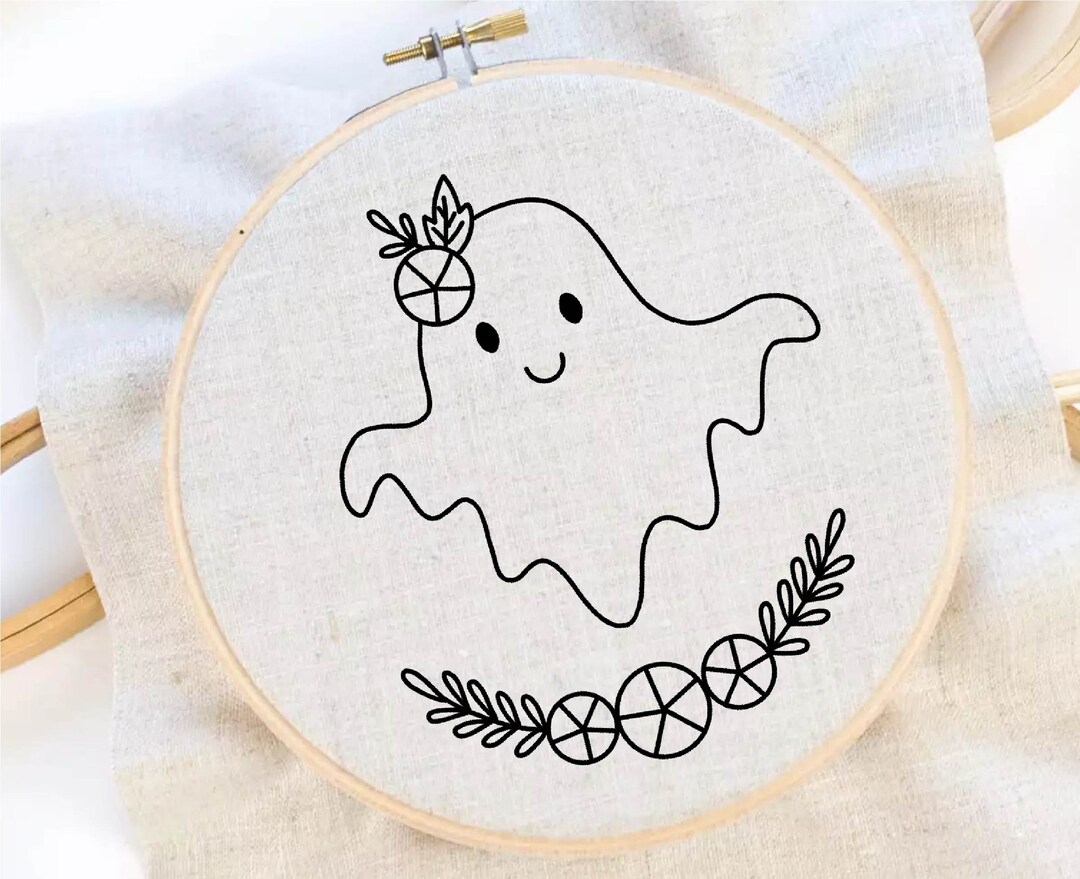 Halloween Ghost Embroidery Halloween Embroidery Flower Embroidery ...