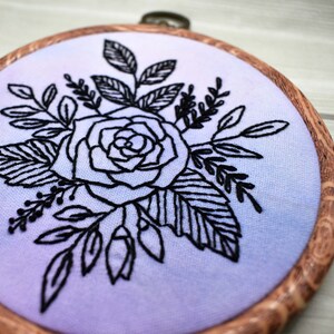 Flower Embroidery Pattern Floral Line Art Embroidery Pattern Bouquet ...