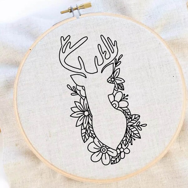 Deer Embroidery - Etsy