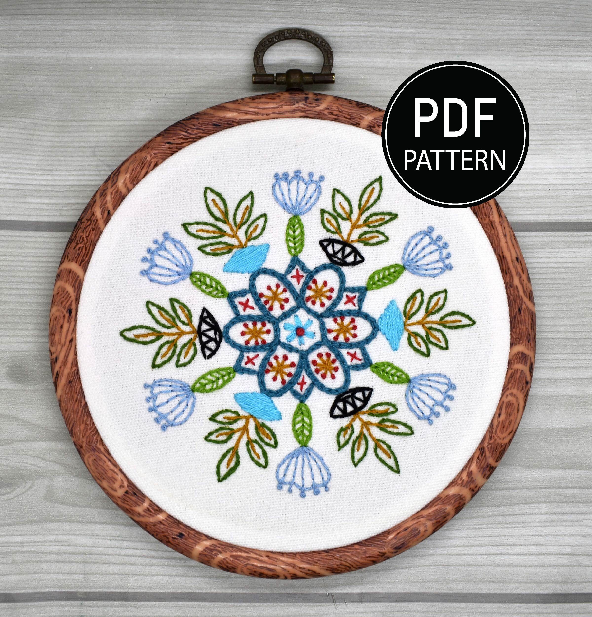 Folk Art Flower Hand Embroidery Pattern Flower Embroidery | Etsy Australia