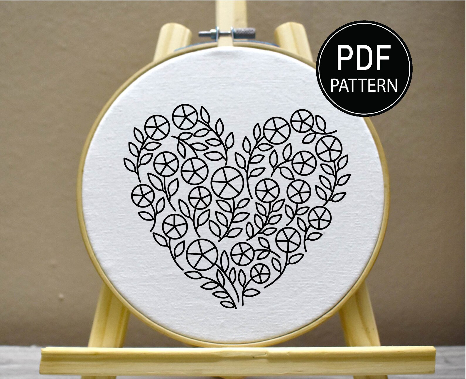 Love Hand Embroidery Pattern Love Flower Embroidery Valentine Hand ...
