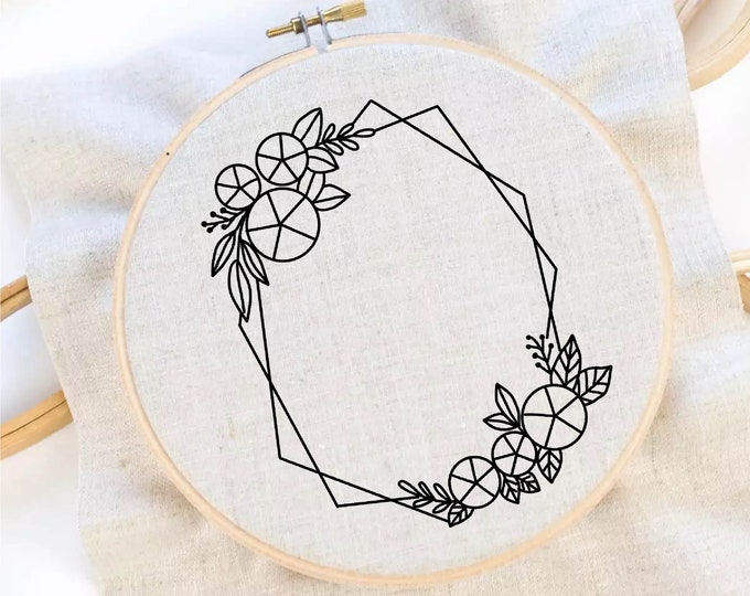 Wreath Embroidery Pattern Flower Pattern Hand Embroidery - Etsy