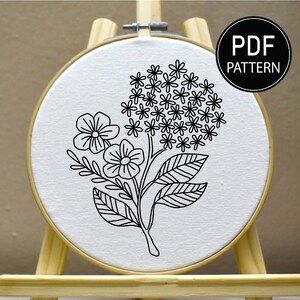 Hydrangea Embroidery Pattern Bouquet Embroidery Flower Embroidery ...