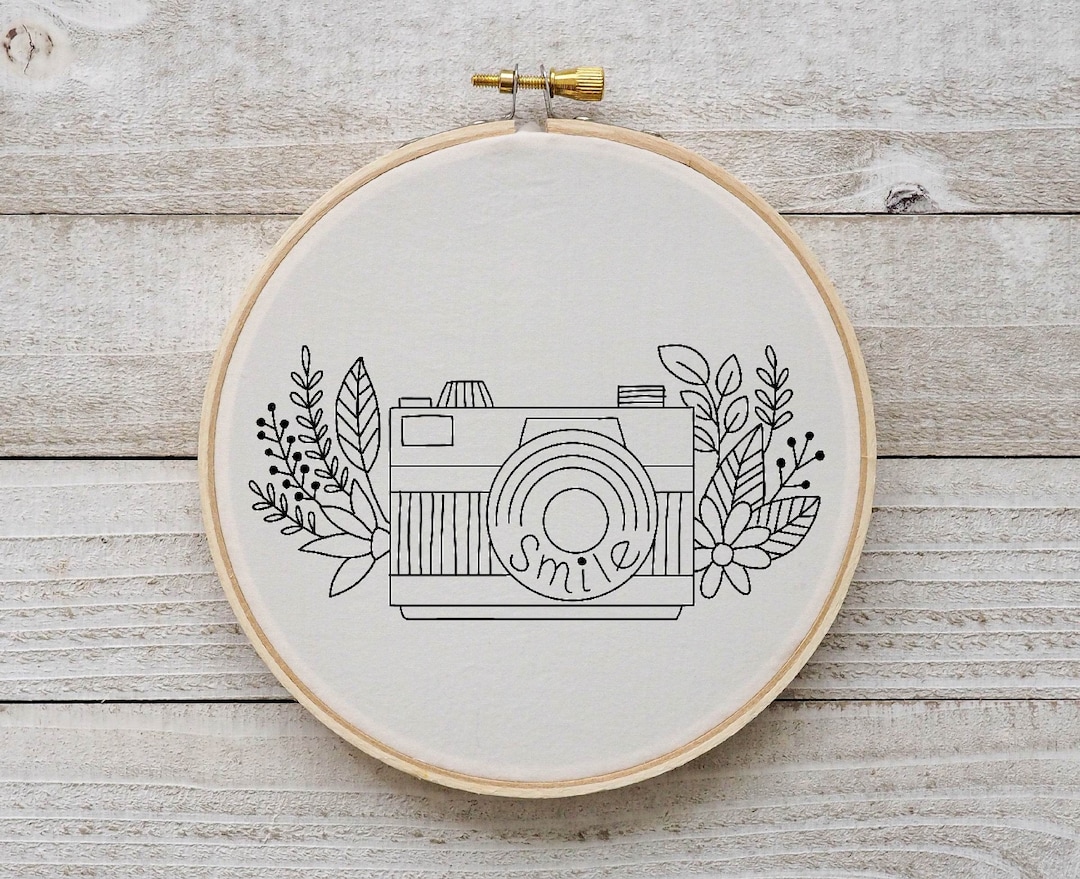 Smile Camera Embroidery Pattern Words Embroidery Pattern Camera Pattern ...