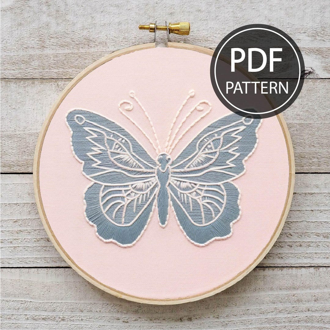 Simple Butterfly Embroidery Pattern Butterfly Embroidery Pattern Insect ...