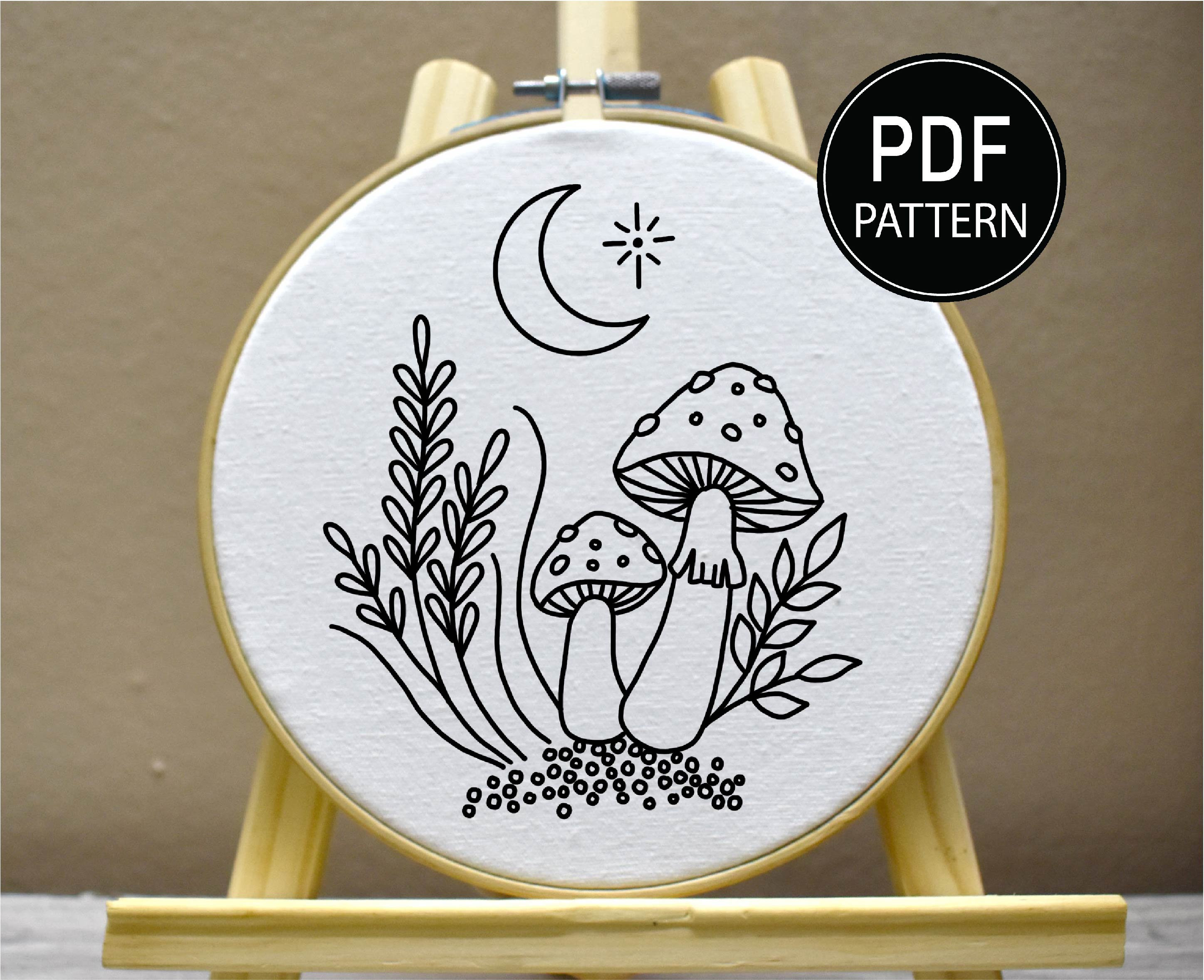 Mushroom Embroidery Pattern Fungi Embroidery Mushroom Garden - Etsy