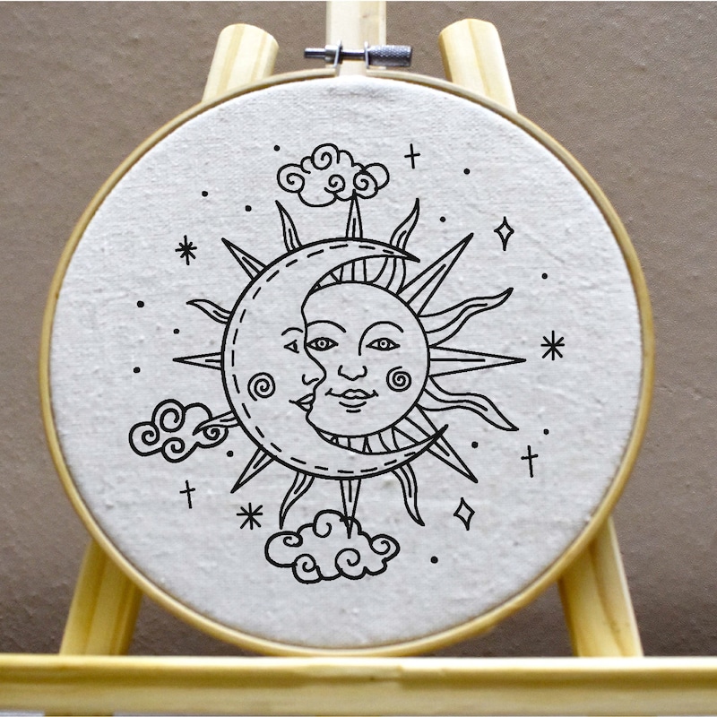 Moon Embroidery - Etsy