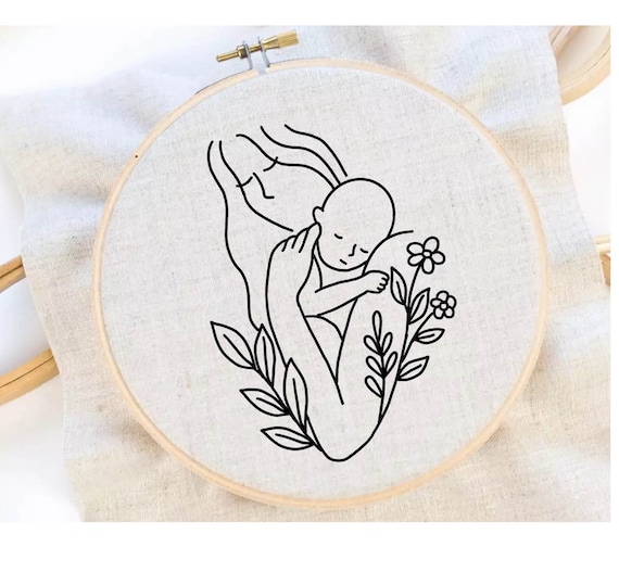 Mother Love Embroidery Pattern Mother Day Embroidery Mom and - Etsy