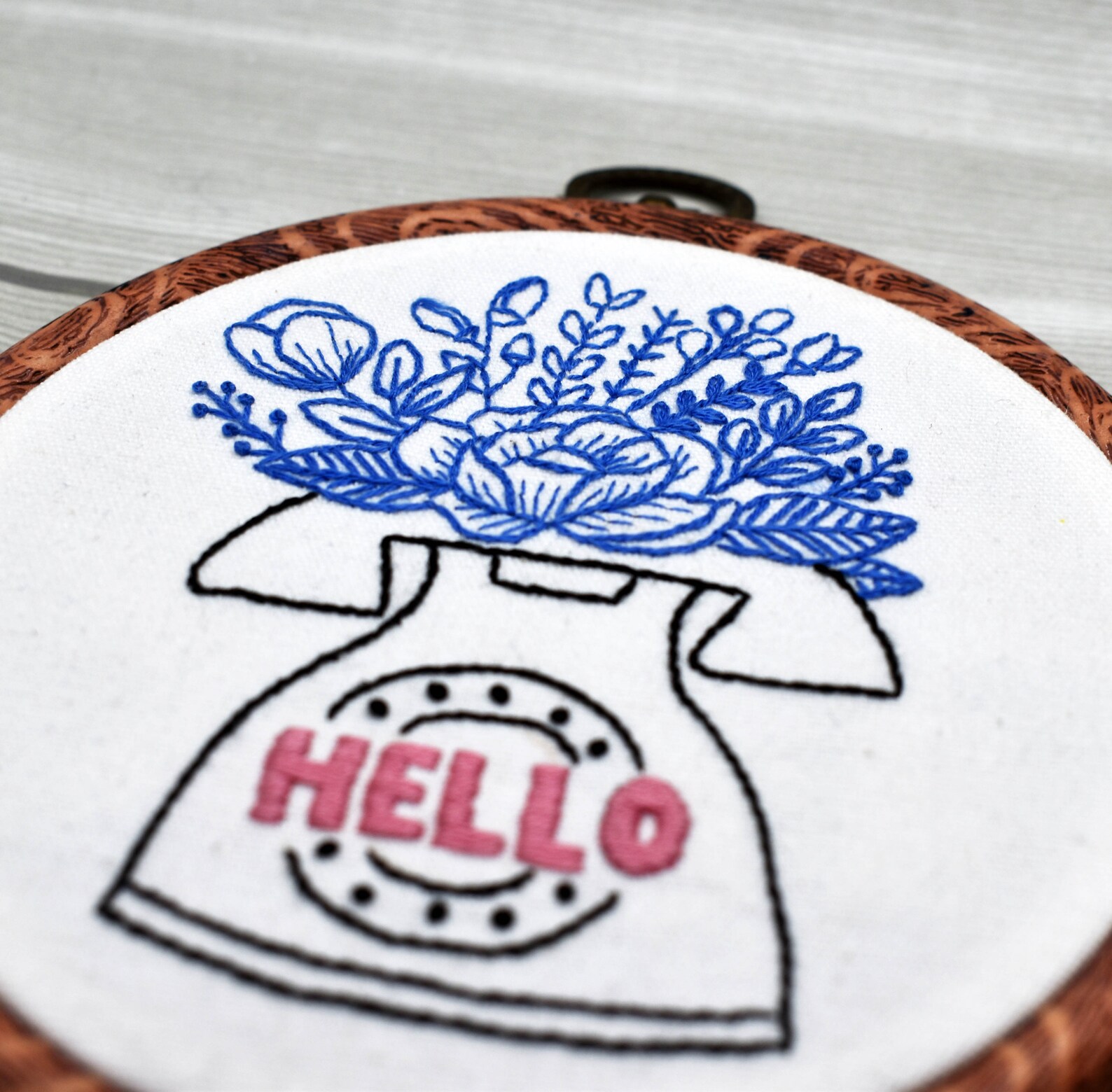 Vintage Telephone Embroidery Pattern Words Embroidery Pattern - Etsy