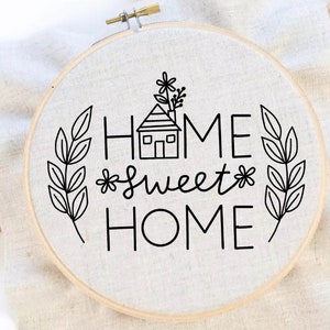 Home Embroidery Pattern Home Quote Embroidery Home Flower Pattern Home ...