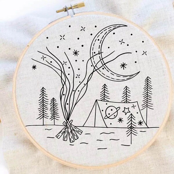 Camping Embroidery - Etsy