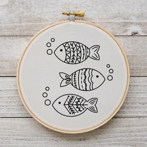 Cute Fish Embroidery Pattern Fish Sampler Embroidery Pattern Stitches ...